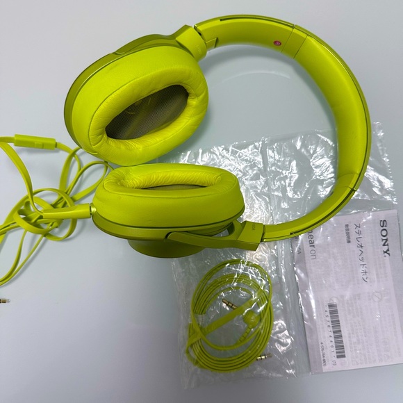 Sony | Headphones | Neon Green Sony Wired Headphones | Poshmark